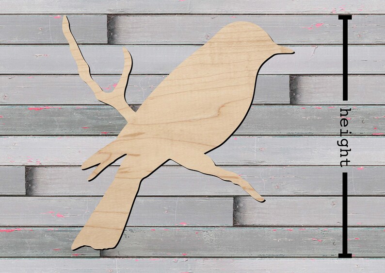 Bird in a Branch Cut Out - Bird Shape - Laser Cut Bird From Wood - Etsy
