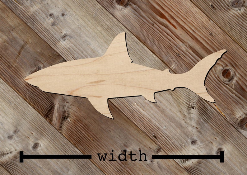 Shark Cut Out Shark Shape Laser Cut Shark From Wood - Etsy