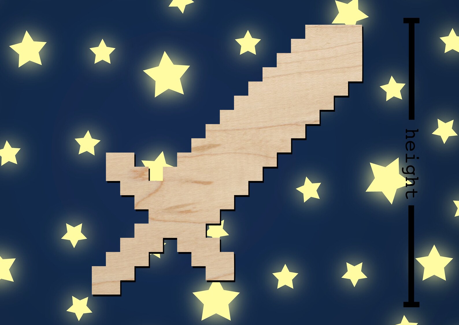 8 Bit Sword Pixelated Laser Cut From Wood - Etsy