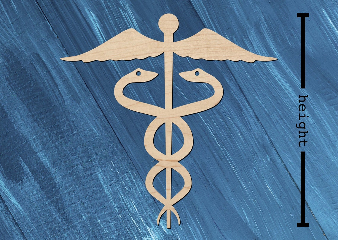 Caduceus Cut Out Medical Shape Laser Cut Hermes Staff From - Etsy