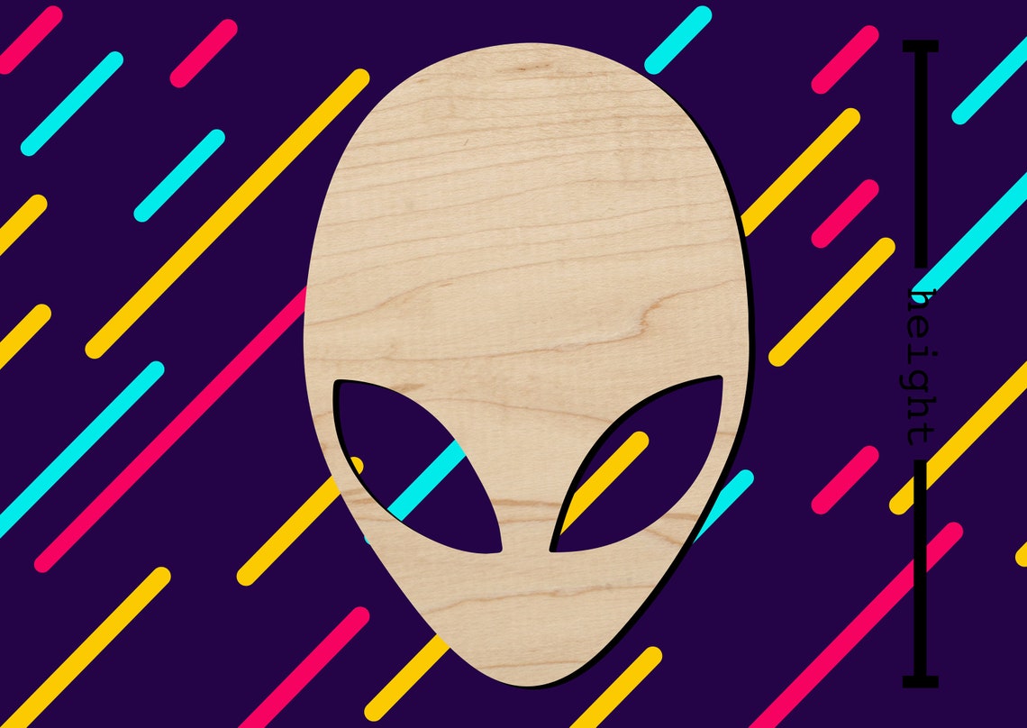 Alien Head Laser Cut Out Wood Decoration | Etsy