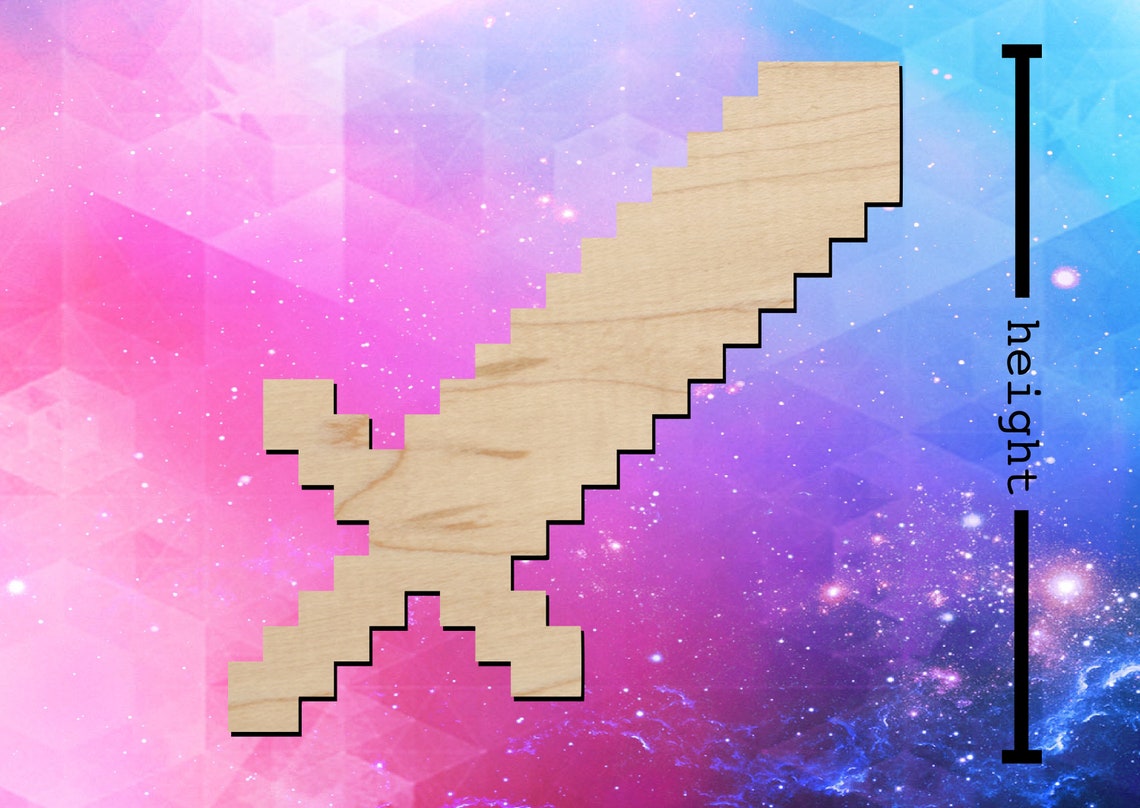 8 Bit Sword Pixelated Laser Cut From Wood - Etsy