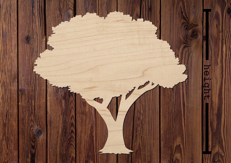 Oak Tree Cut Out Plant Shape Laser Cut Tree From Wood | Etsy