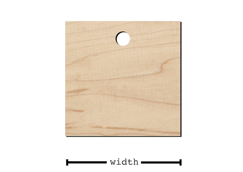 Wooden Square Cutouts With or Without Hole Laser Cut From - Etsy