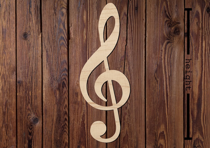 Treble Clef Music Room Shape Decoration Laser Cut From | Etsy