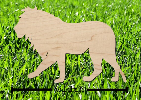 Lion Cut Out Animal Shape Laser Cut Large Cat From Wood | Etsy
