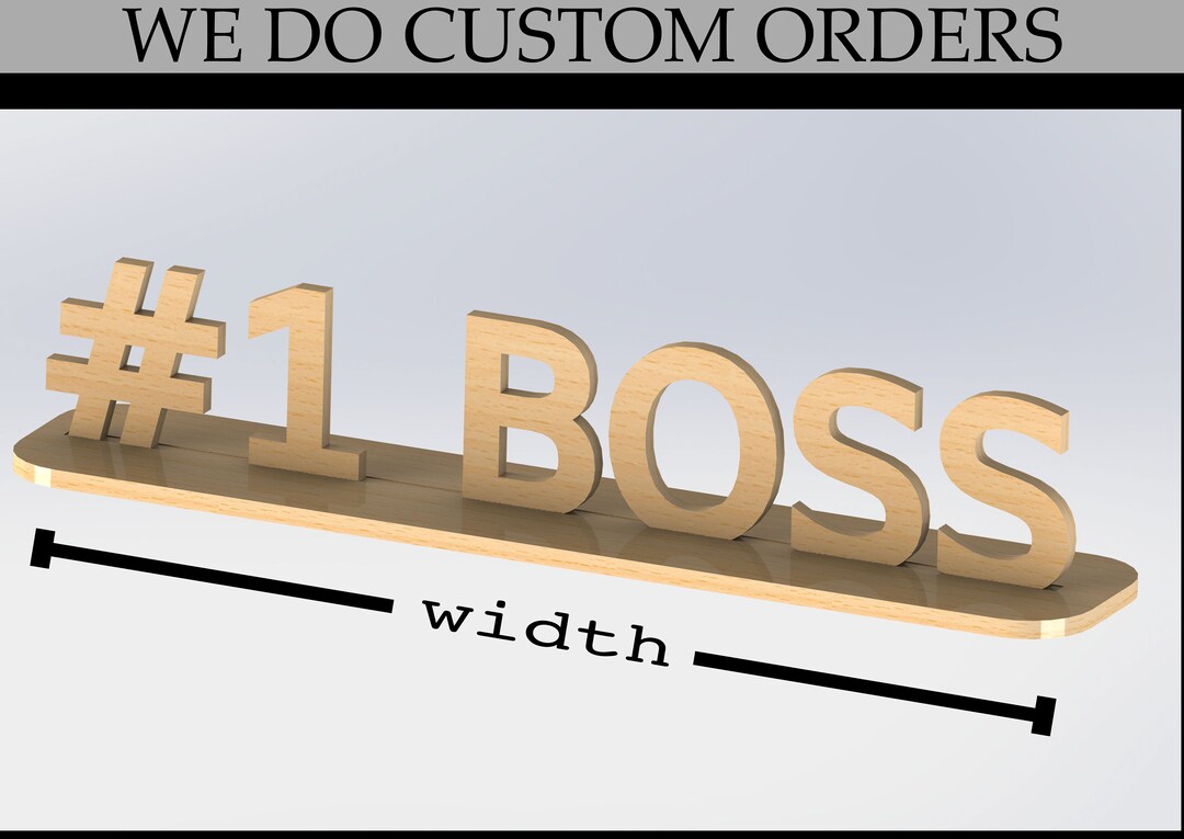 Number 1 Boss Desk Display for the Office or Home - Laser Cut Words - Etsy