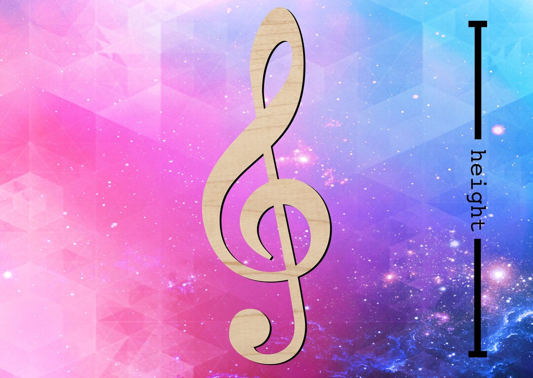 Treble Clef - Music Room Shape Decoration - Laser Cut From Wood - Etsy