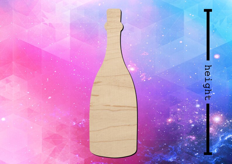 Champagne Bottle Laser Cut From Wood | Etsy