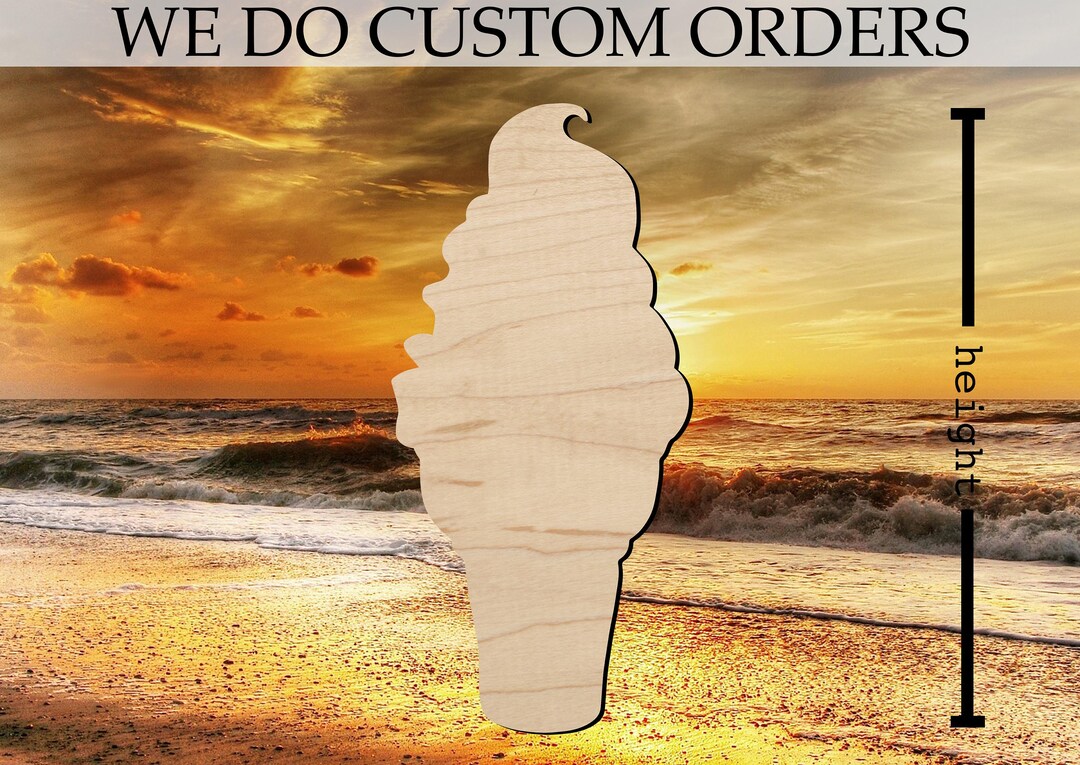 Ice Cream Cone - Summer Chill - Laser Cut From Wood - Etsy