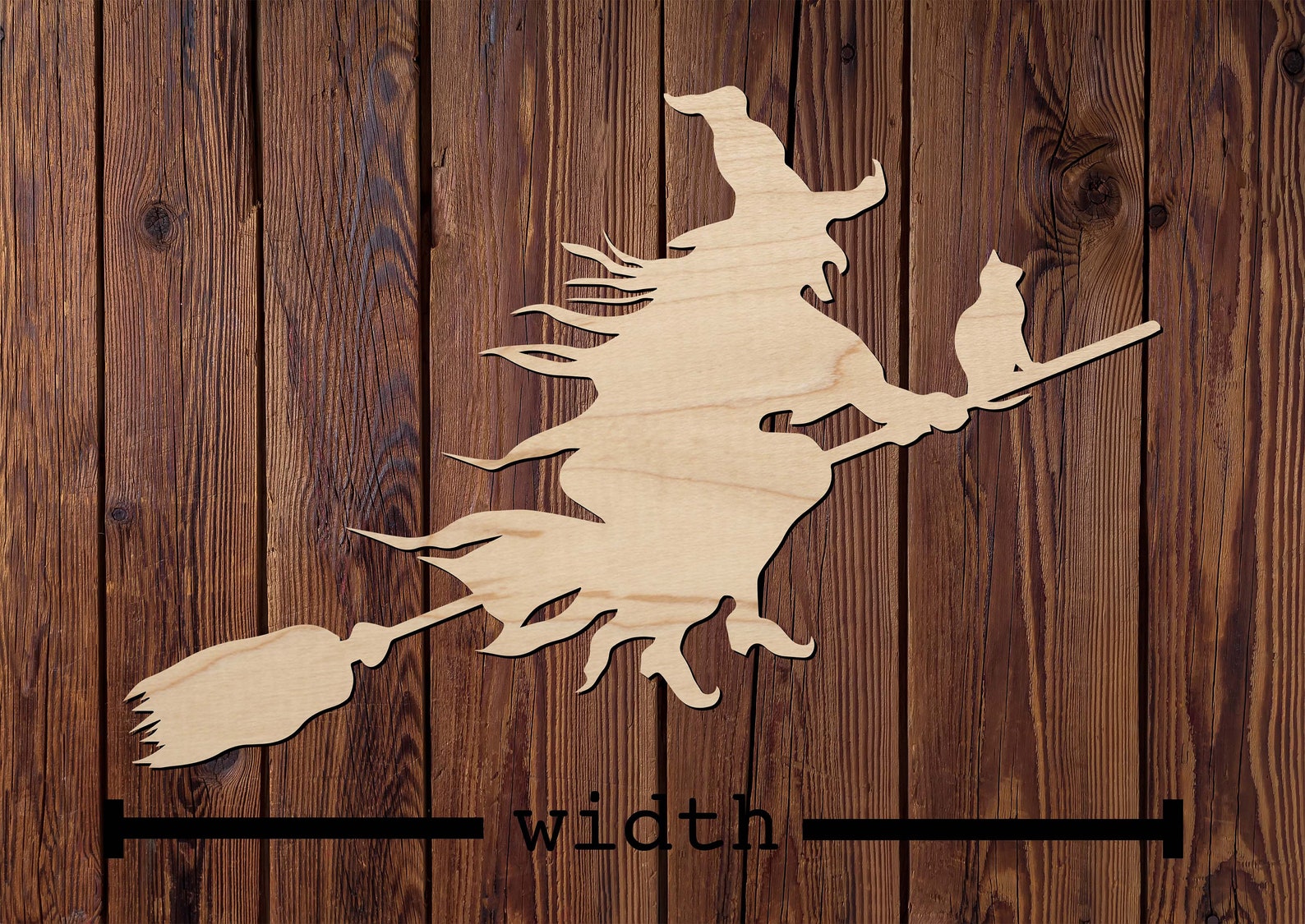 Flying Witch Cut Out Halloween Shape Laser Cut Witch on a - Etsy
