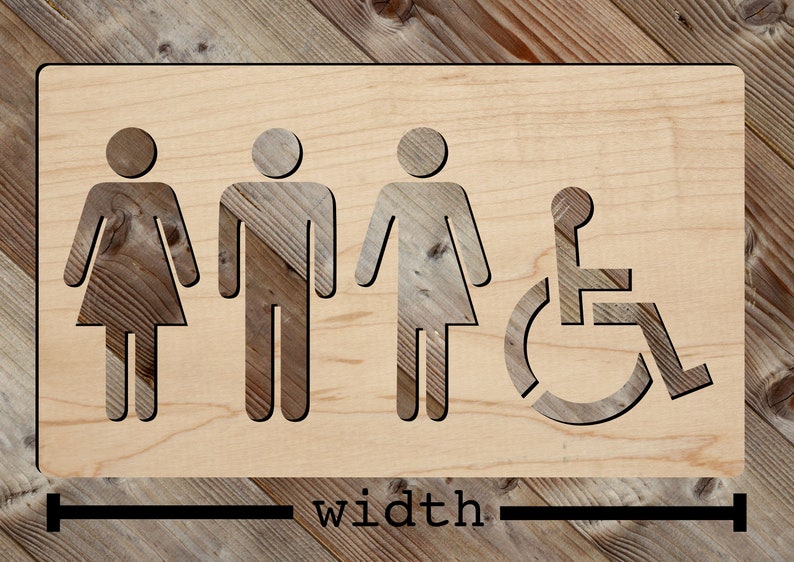 Gender Neutral Sign Cut Out Bathroom Sign Laser Cut From - Etsy
