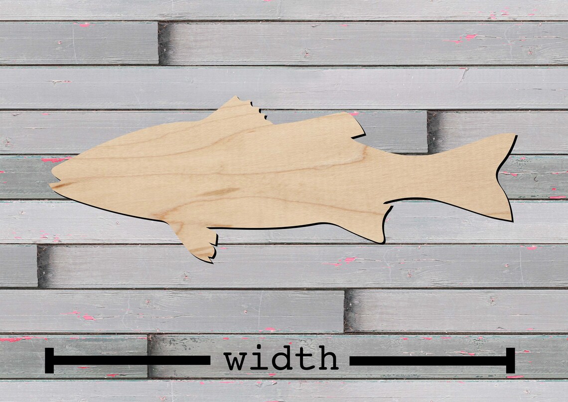 Fish Cut Out Bass Shape Laser Cut Fish From Wood - Etsy