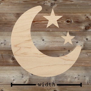 Moon and Stars Cut Out - Shapes - Laser Cut From Wood - Etsy