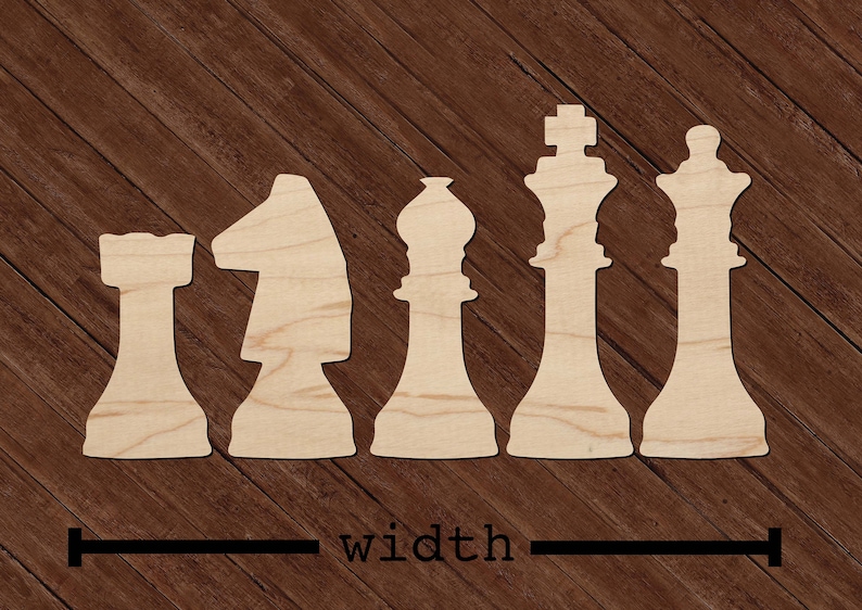 Chess Pieces Cut Out Board Game Shape Laser Cut Chess - Etsy