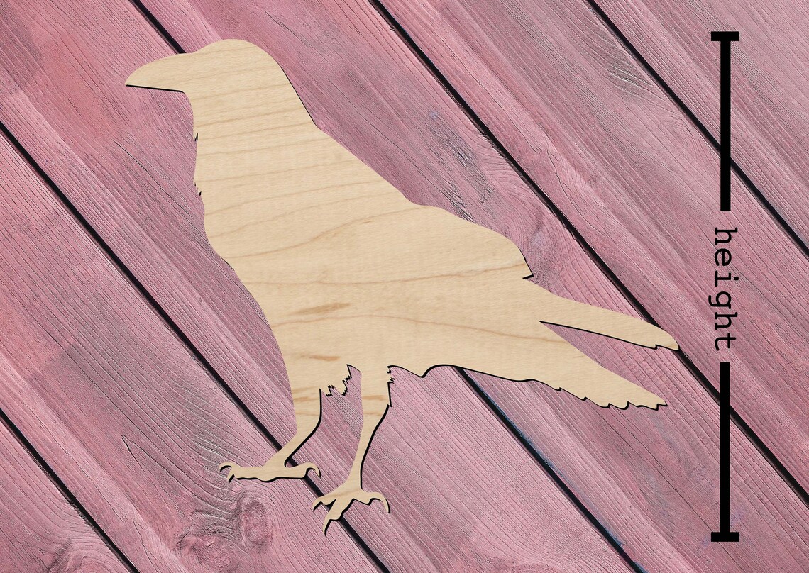 Crow Cut Out Animal Shape Laser Cut Bird From Wood - Etsy