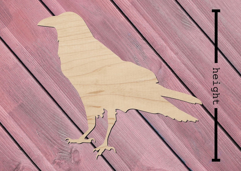 Crow Cut Out Animal Shape Laser Cut Bird From Wood - Etsy