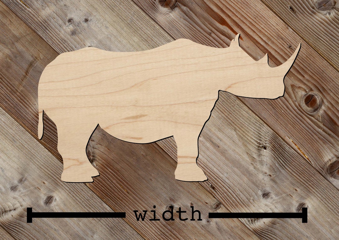 Rhino Cut Out - Animal Shape- Laser Cut Rhinoceros From Wood - Etsy