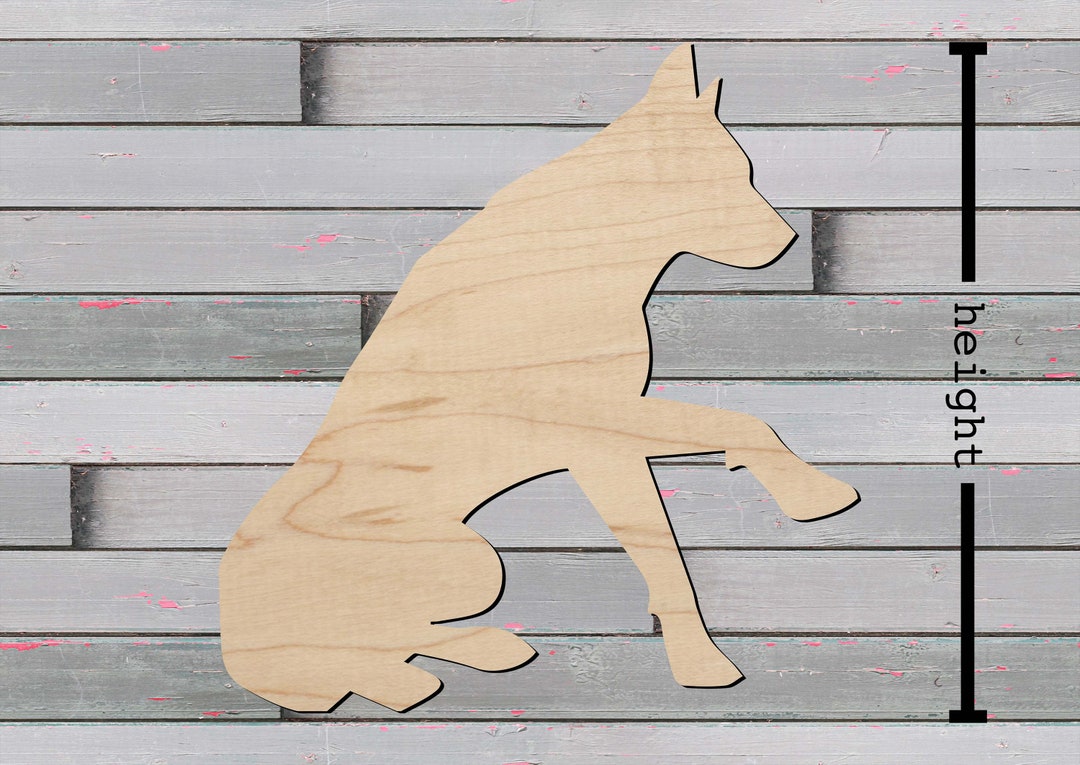 Sitting Dog Cut Out - Animal Shape - Laser Cut Canine From Wood - Etsy