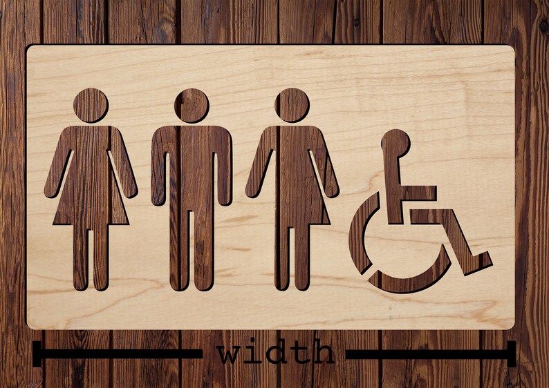 Gender Neutral Sign Cut Out Bathroom Sign Laser Cut From - Etsy