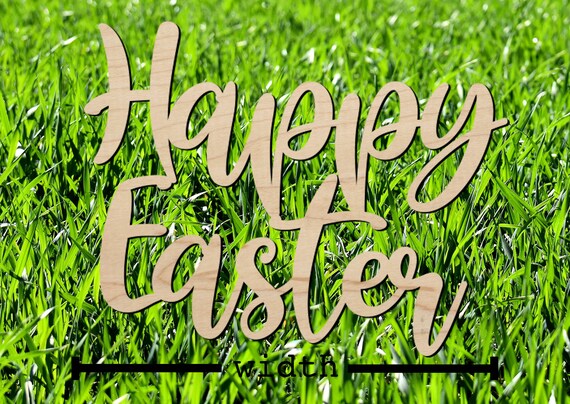 Happy Easter Script Cutout Shape Laser Cut Craft Blank | Etsy