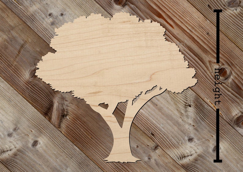 Oak Tree Cut Out Plant Shape Laser Cut Tree From Wood | Etsy