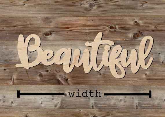 Beautiful Word Cut Out Laser Cut Beautiful From Wood | Etsy