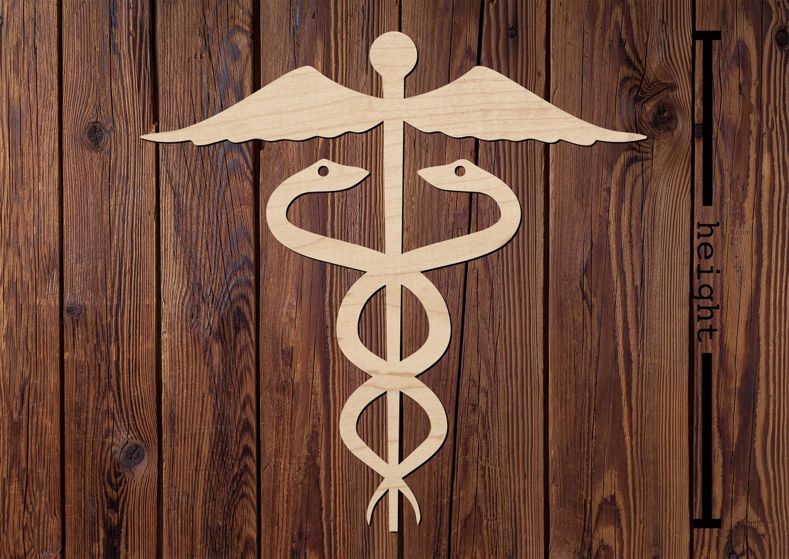 Caduceus Cut Out Medical Shape Laser Cut Hermes Staff From - Etsy