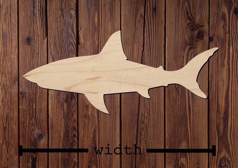 Shark Cut Out Shark Shape Laser Cut Shark From Wood - Etsy