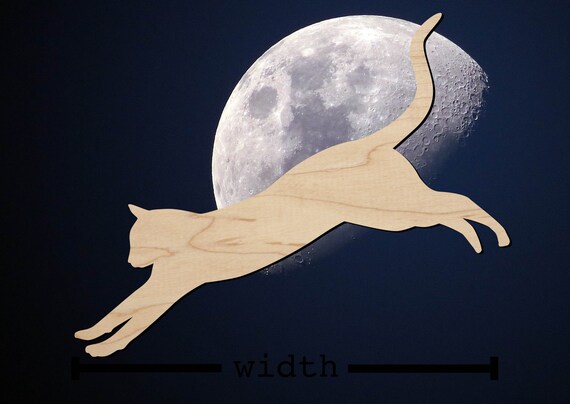 Cat Jumping Cut Out Cat Shape Laser Cut Cat From Wood | Etsy