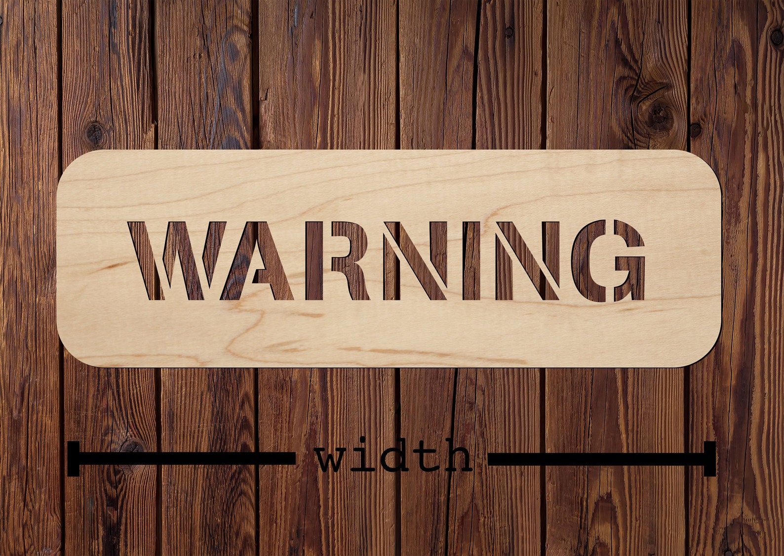 WARNING Stencil Cutout - Laser Cut From Wood - Etsy