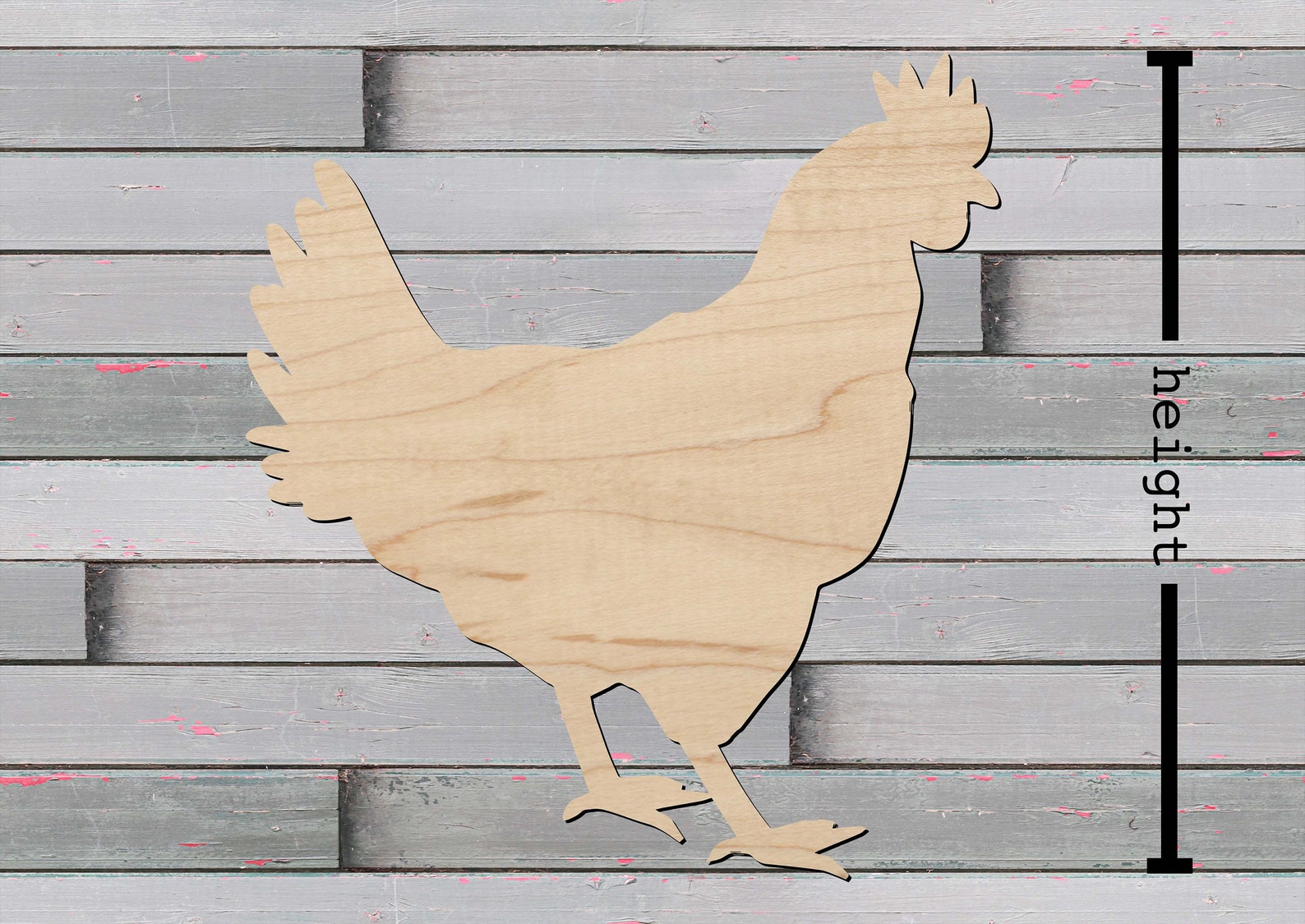 Chicken Cut Out Animal Shape Laser Cut Rooster From Wood | Etsy