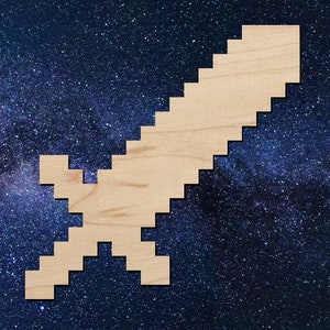 8 Bit Sword - Pixelated - Laser Cut From Wood - Etsy
