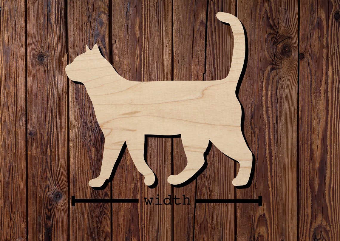Cat Cut Out Cat Shape Laser Cut Cat From Wood - Etsy