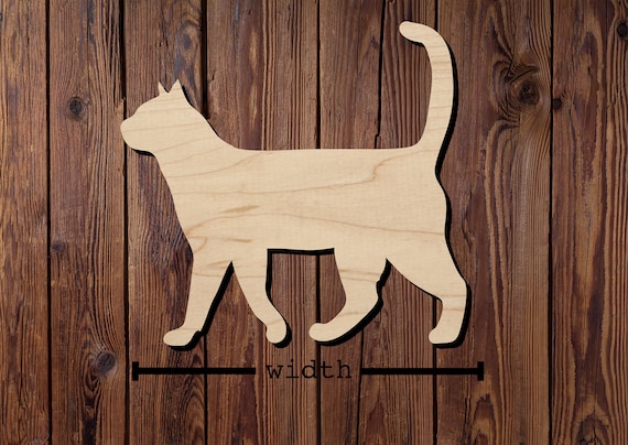 Cat Cut Out Cat Shape Laser Cut Cat from Wood | Etsy