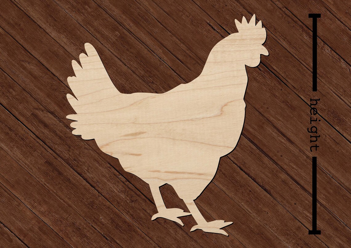 Chicken Cut Out Animal Shape Laser Cut Rooster From Wood | Etsy