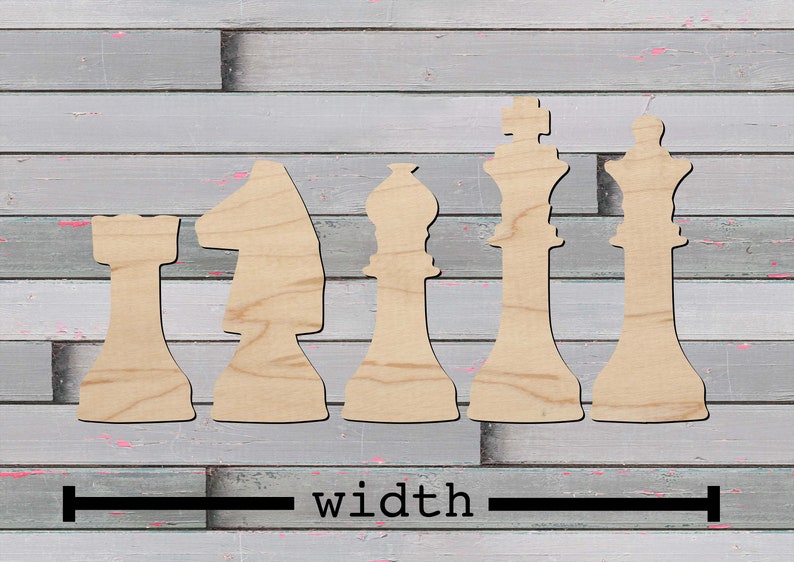 Chess Pieces Cut Out Board Game Shape Laser Cut Chess - Etsy