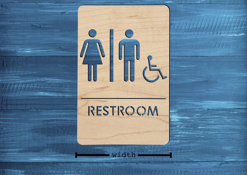 Restroom Sign Cut Out - Bathroom Sign - Laser Cut From Wood - Etsy