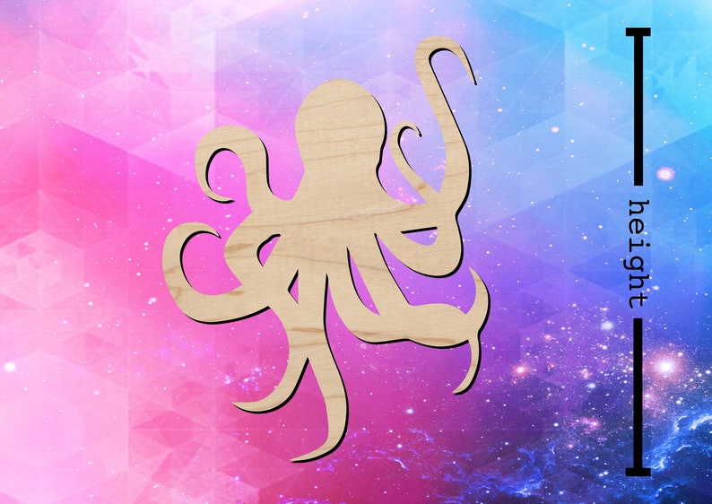 Octopus Cut Out - Sea Animal Shape - Laser Cut Octopus From Wood - Etsy
