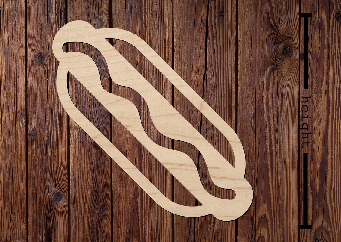 Hot Dog Cut Out Food Shape Laser Cut Grilled Frank With - Etsy