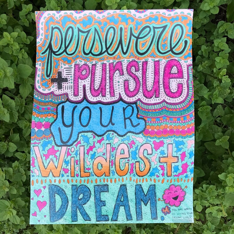 Persevere & Pursue You're Wildest Dream - Etsy