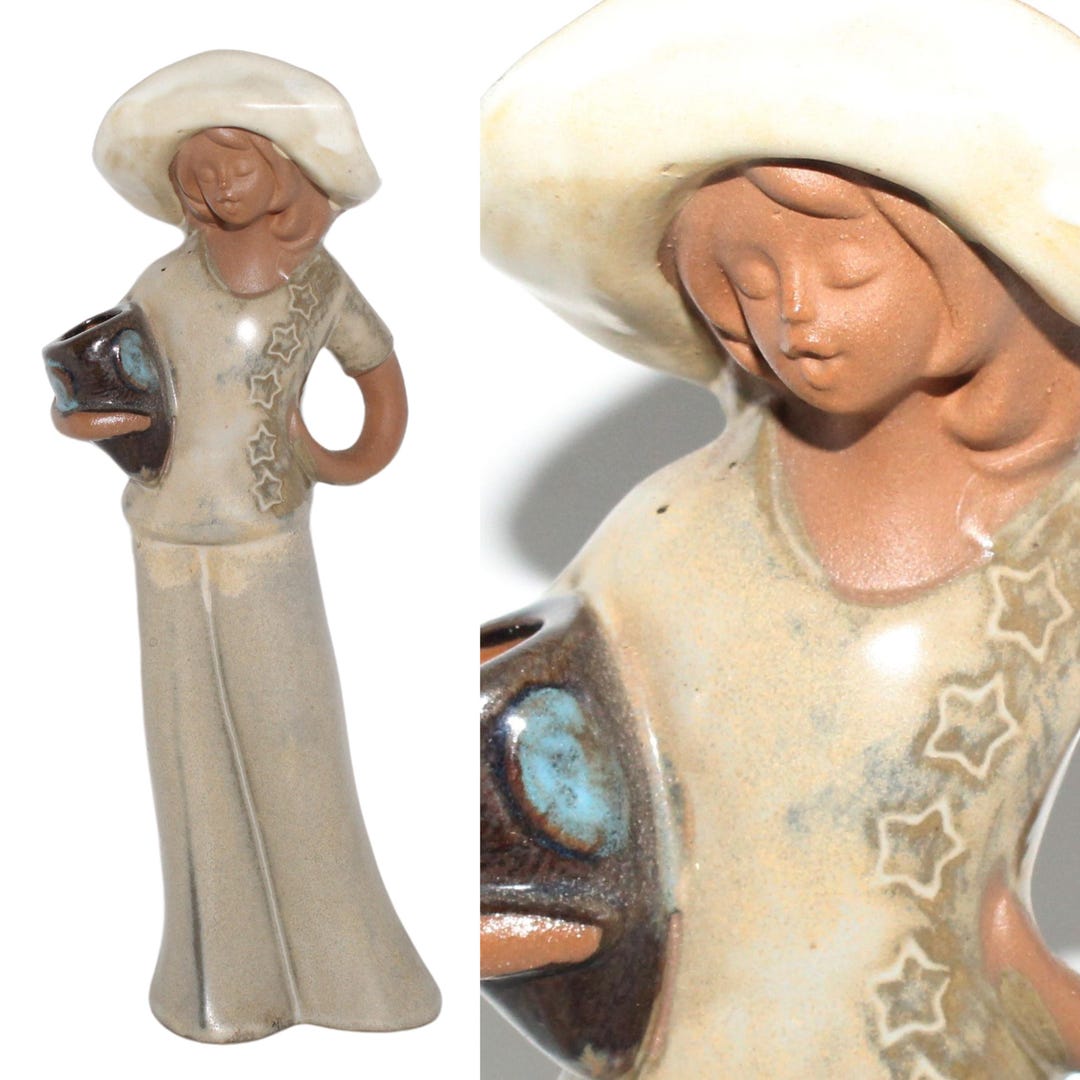 Retro 70s Gempo Pottery Japan Figurine Kitsch Vintage Collectable Girl ...