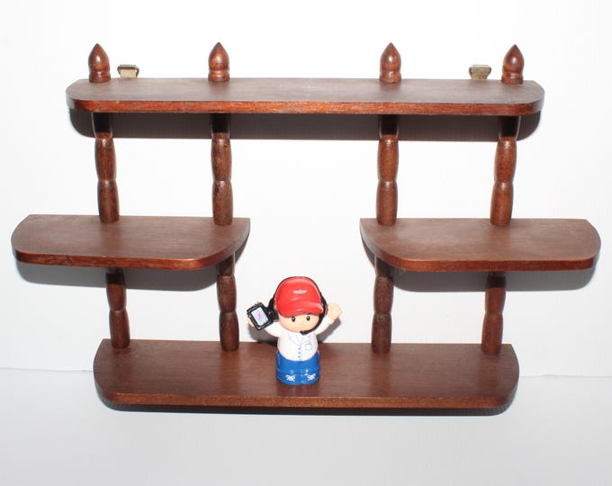 Vintage 70s Wooden Hanging Wall Shelf | for Knick Knacks Figurines ...