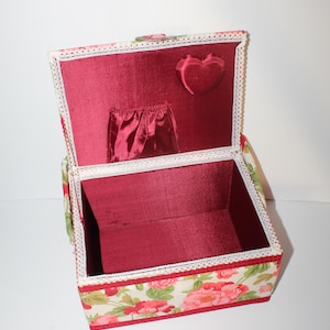 Retro Red Floral Sewing Box: DIY Craft Storage - Etsy Australia