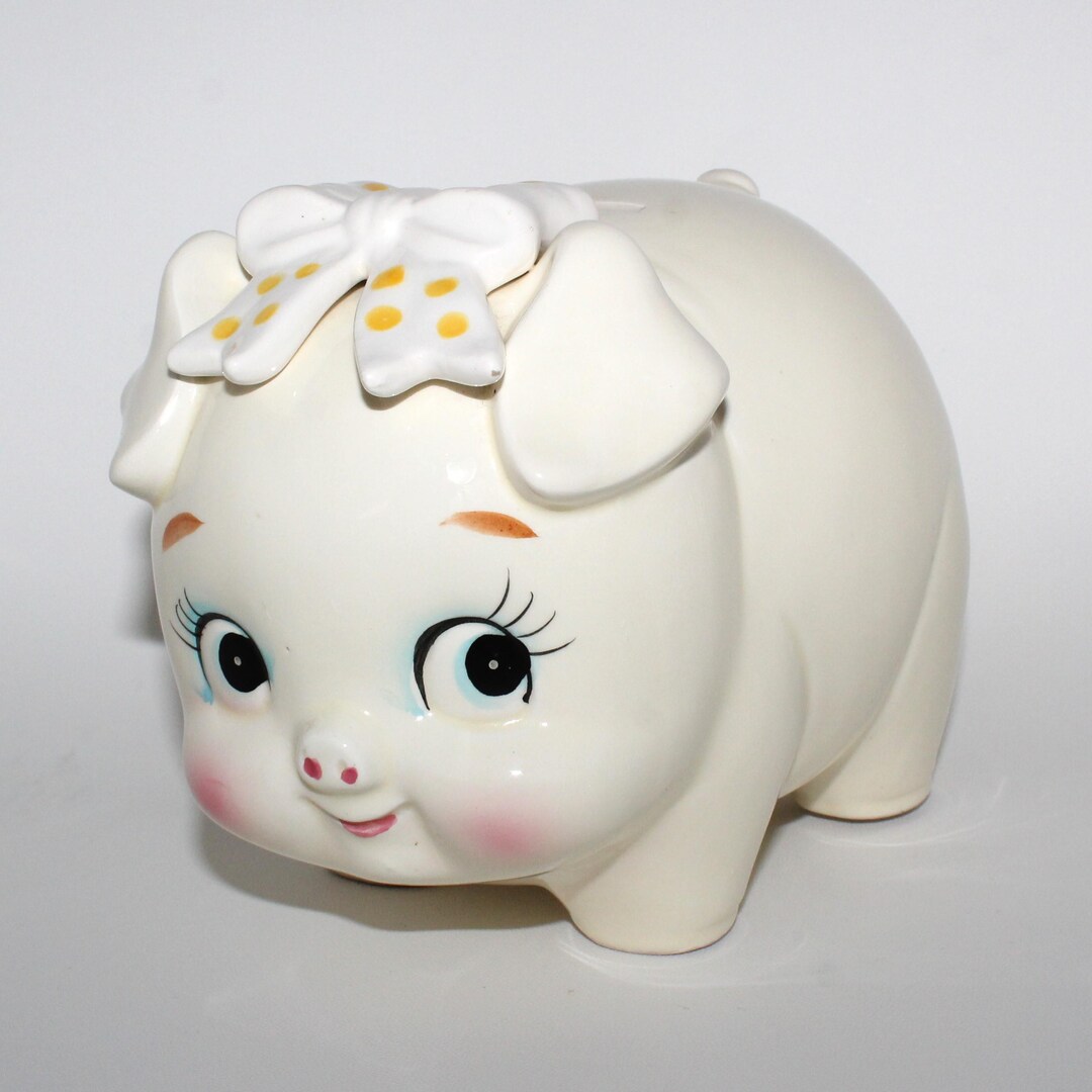 Vintage Kitsch Pink Piggy Bank: 1960s Ceramic Money Box - Etsy