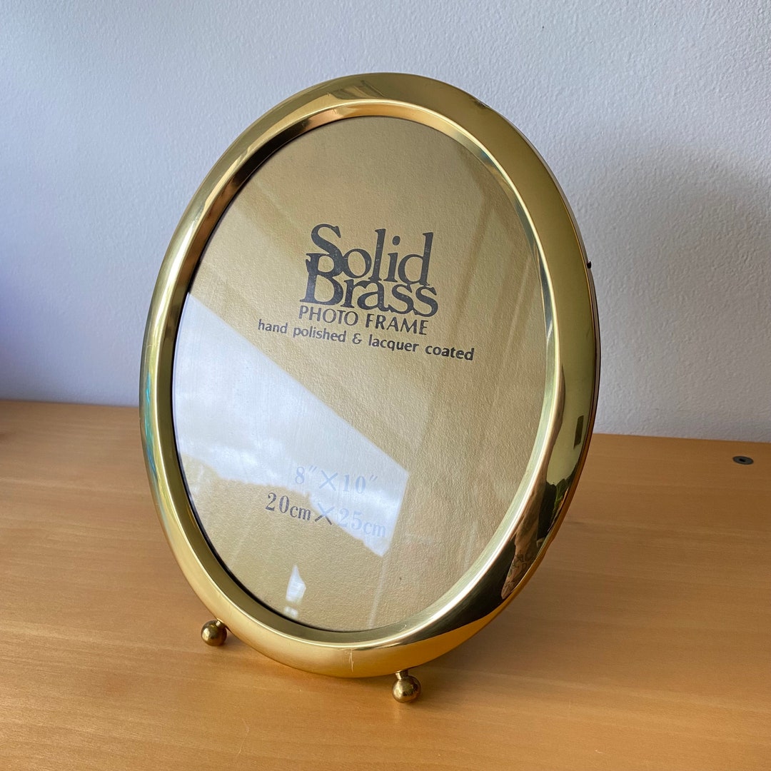 Vintage Brass Oval Photo Frame 8 X 10 20cm X 25cm Hand Polished and ...