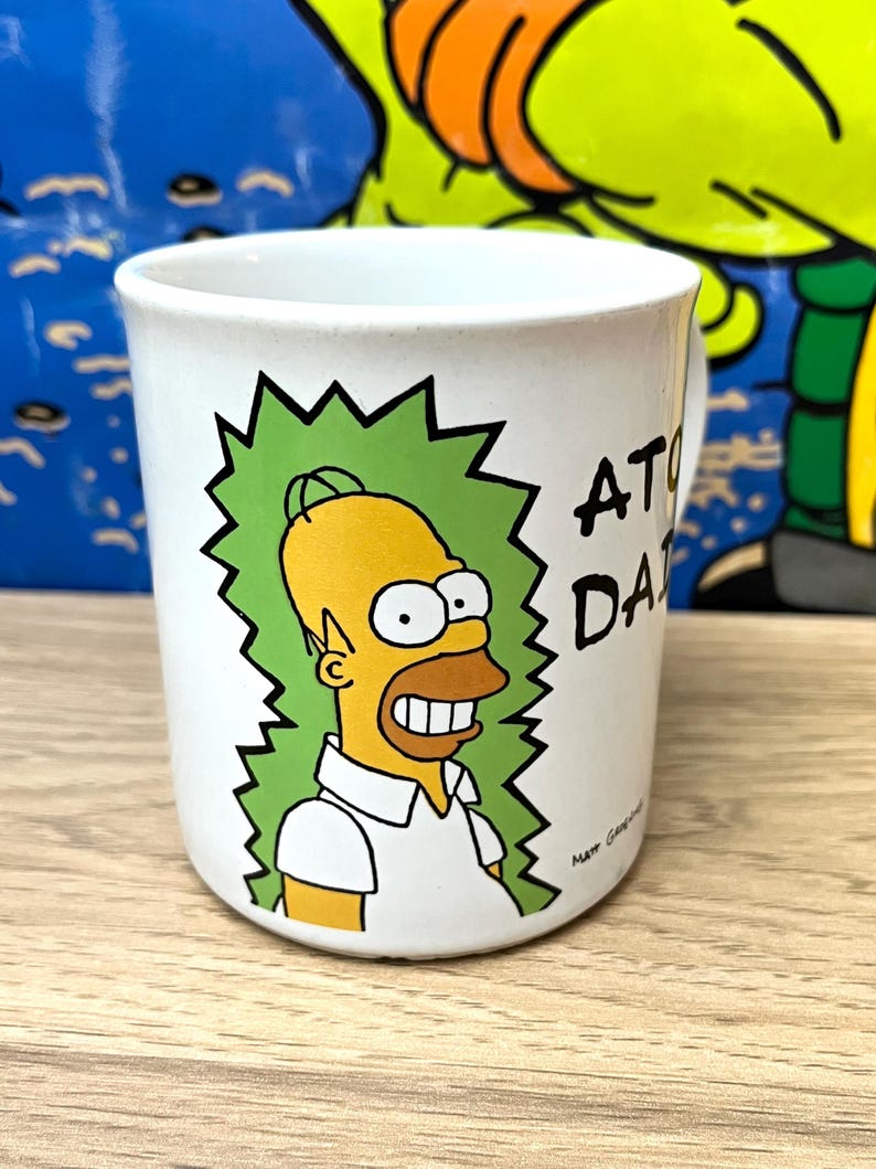 1991 the Simpsons Homer 'atomic Dad' Vintage Novelty Mug - Etsy Australia