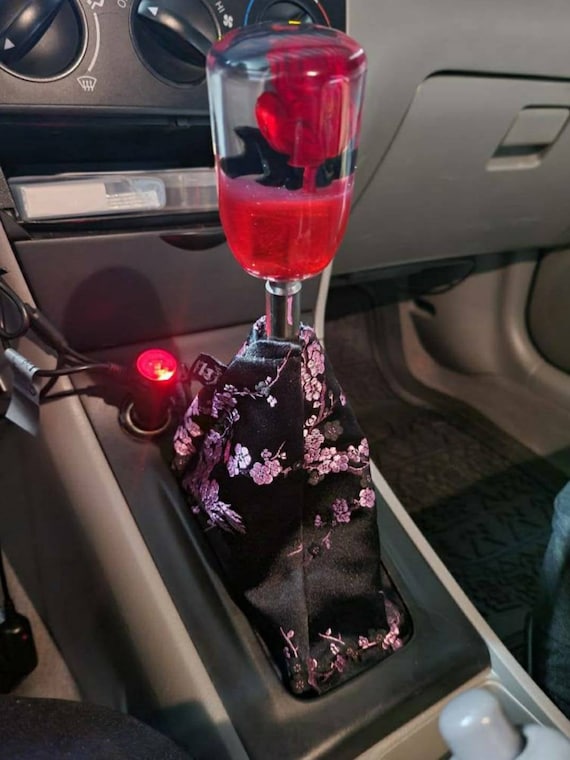 Black and Gold Cherry Blossom Shift Boot and Handbrake Cover Japanese ...