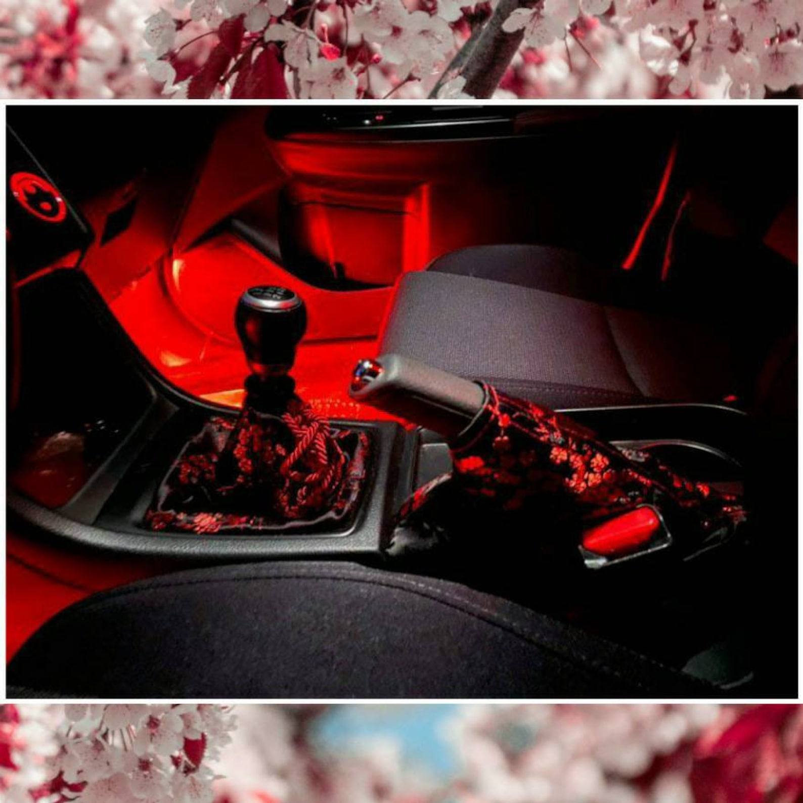 Red and Black Sakura Cherry Blossom Shift Boot OR E-brake - Etsy