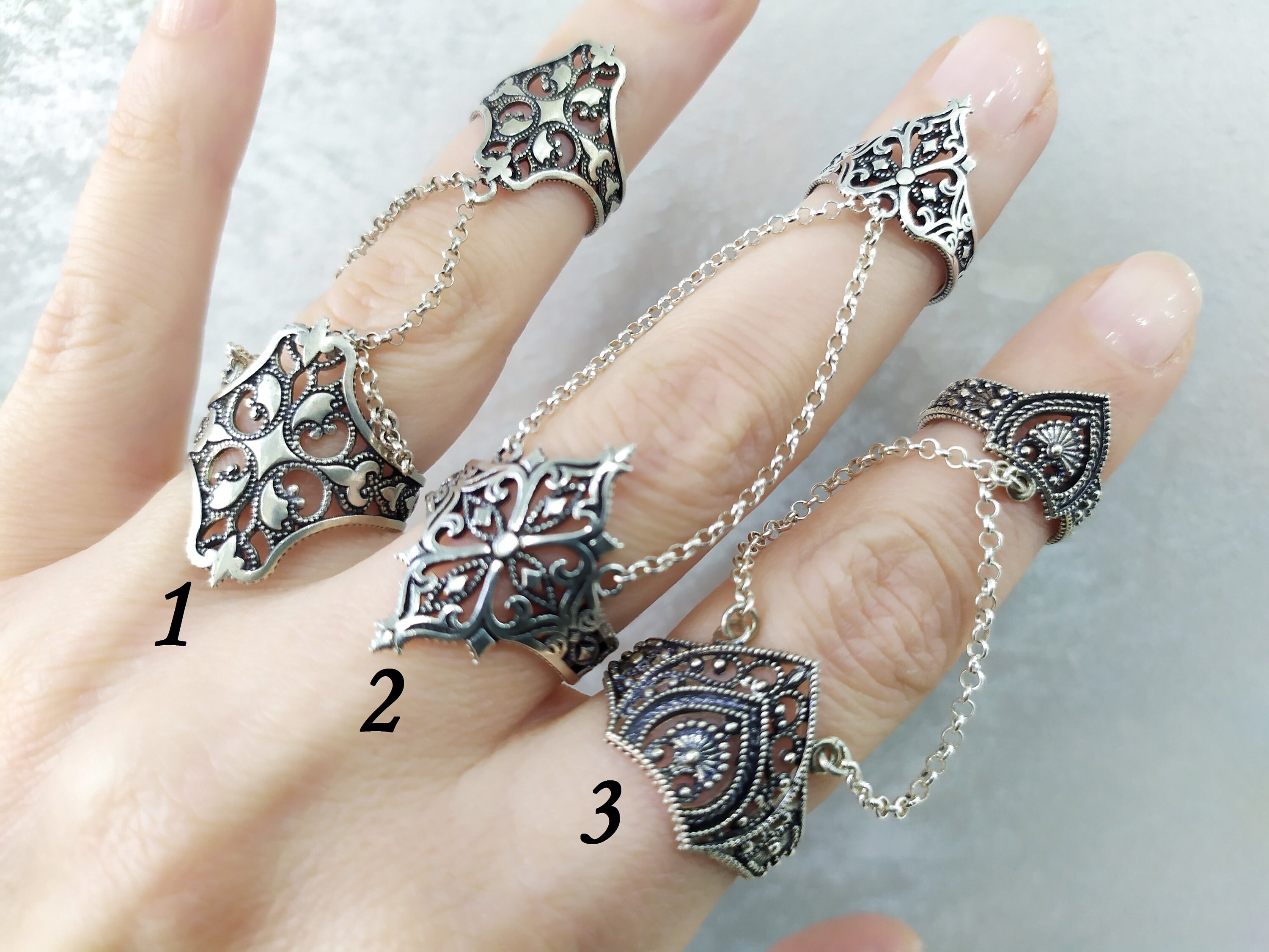 Set of Rings Sterling Silver 925 Armenian Traditional Handmade CHOOSE ...
